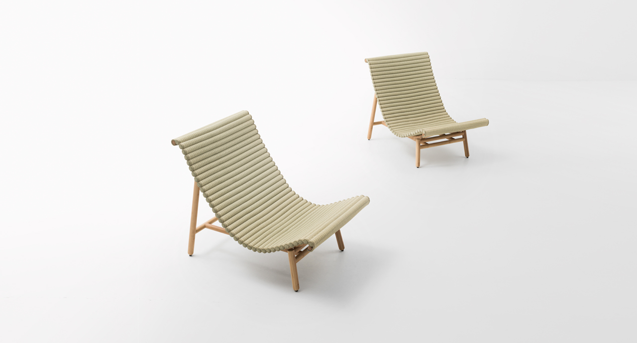 Shibusa lounge chair with tatami panel - Paola Lenti - Eres